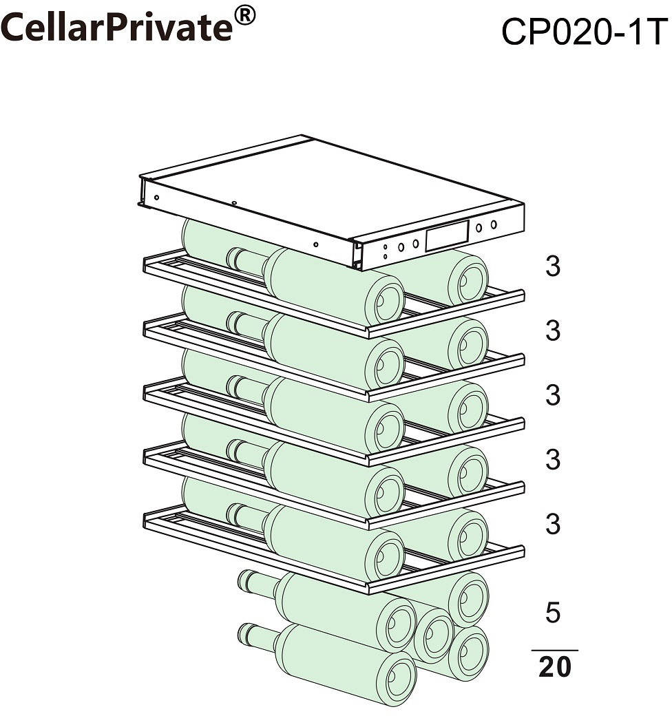 Винный шкаф Cellar Private CP020-1T серебристая дверь купить по цене 49 ...